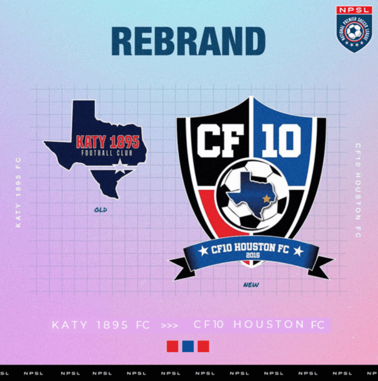 CF10 Houston FC Rebrand - Katy 1895 FC to CF10 Houston FC