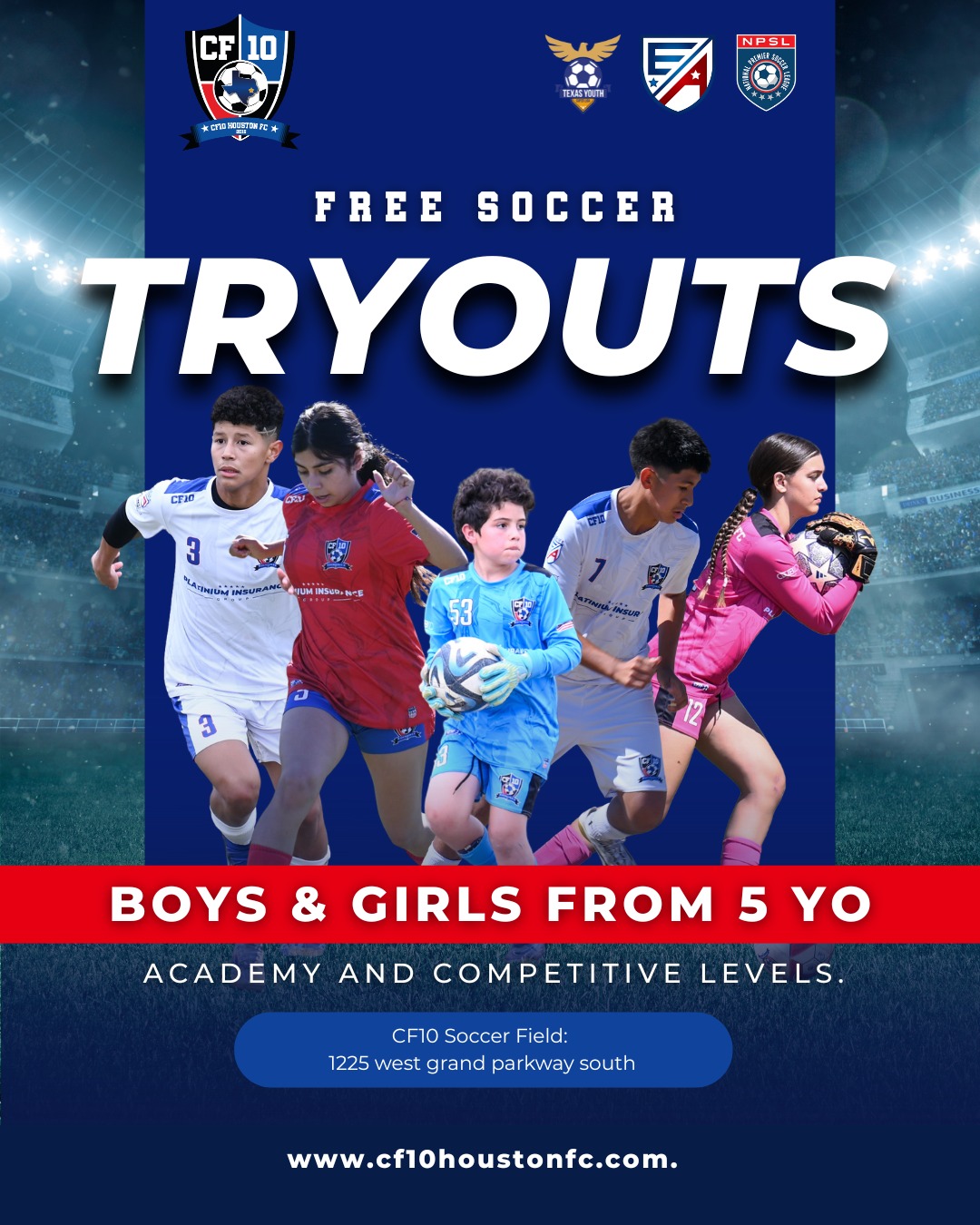 CF10 Houston FC | - Academy & Competitive Soccer Tryouts Houston